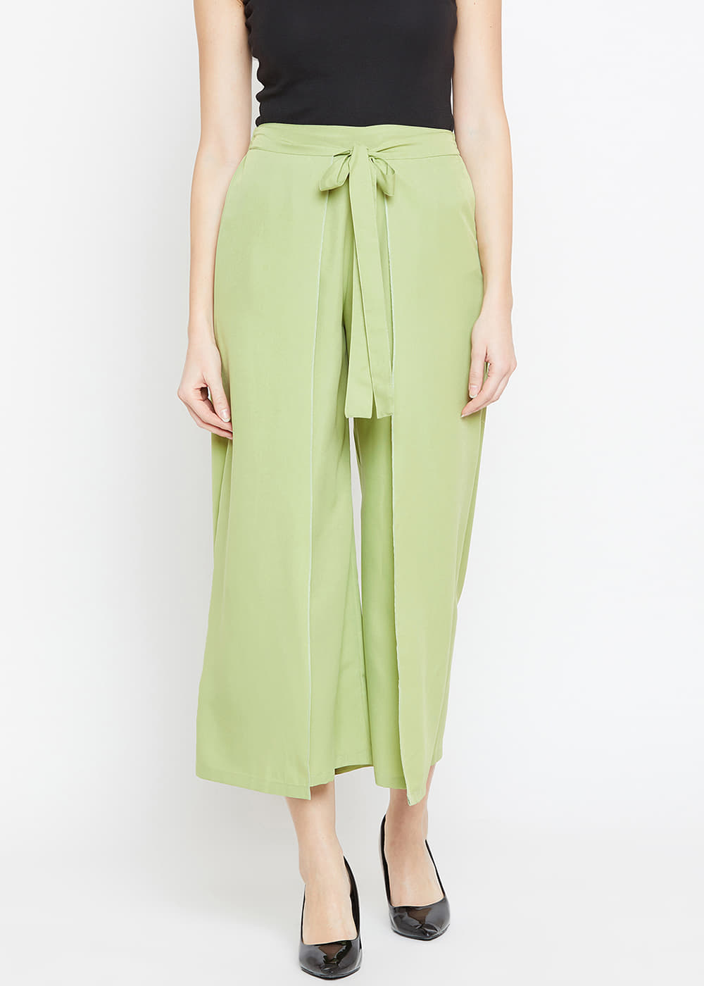 Get Solid Front Overlap Layered Trouser at ₹ 599 | LBB Shop