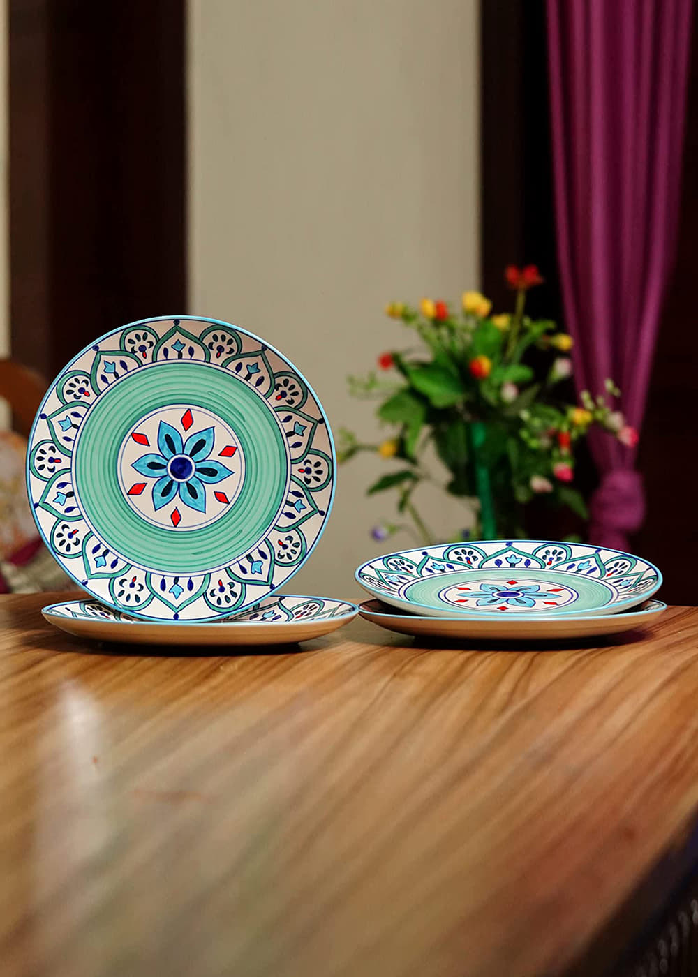 Get Mandala Art Ceramic Dinner Plate - Set of 6 at ₹ 499 | LBB Shop