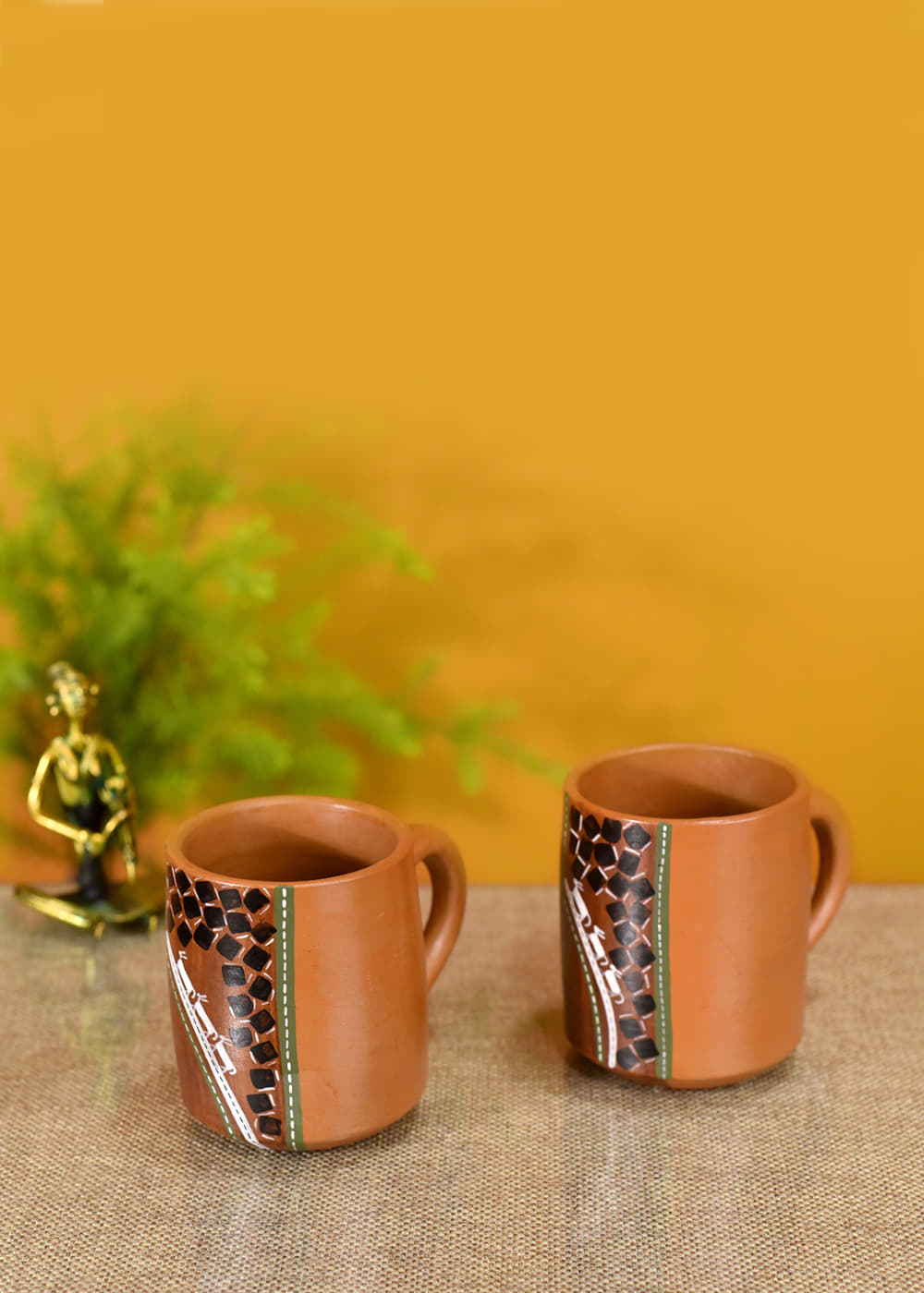 Get Handcrafted Earthen Cups with Tribal Motifs - Set of 2 at ₹ 576 ...