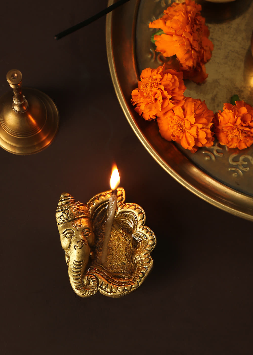 Get Brass Diya Ganesha Ear Design at ₹ 808 | LBB Shop