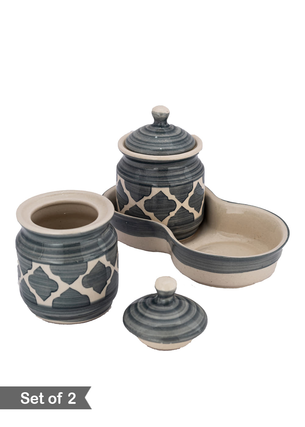 Get Grey Handpainted Pickle Jar - Set of 2 at ₹ 599 | LBB Shop