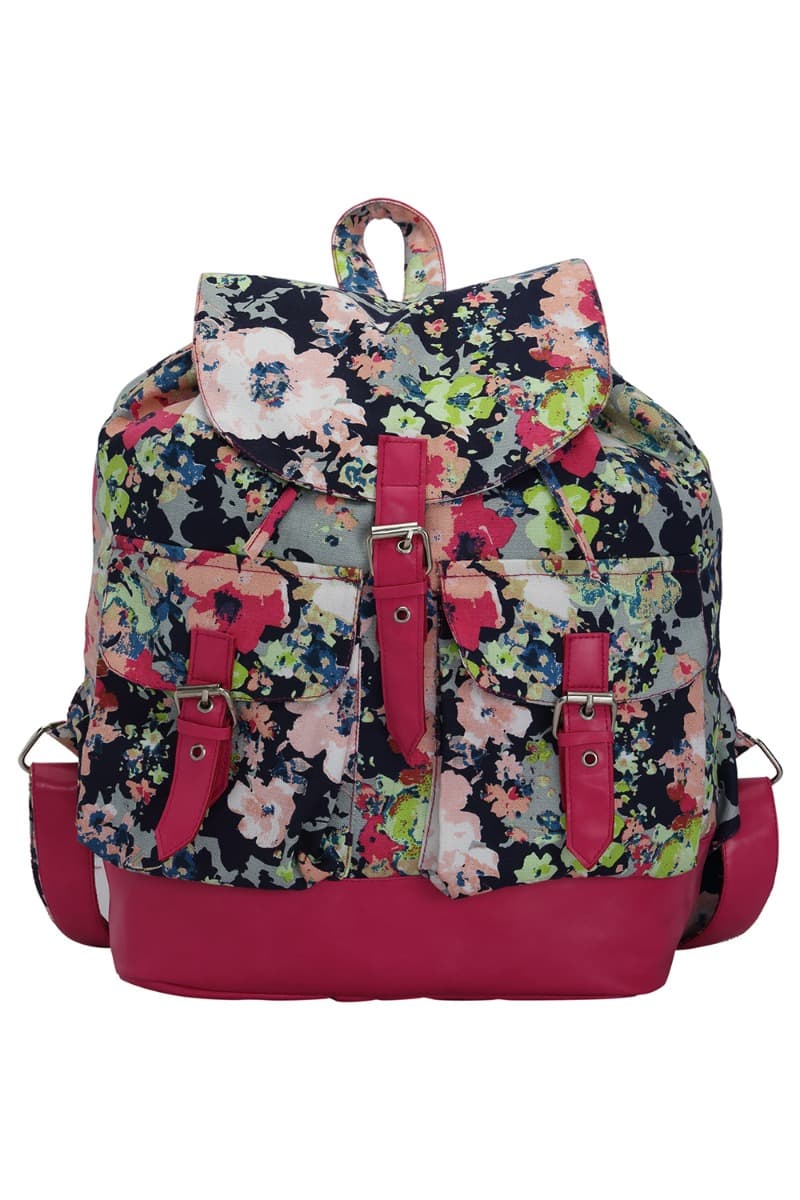 Get Flower Print Pink Backpack at ₹ 799 | LBB Shop